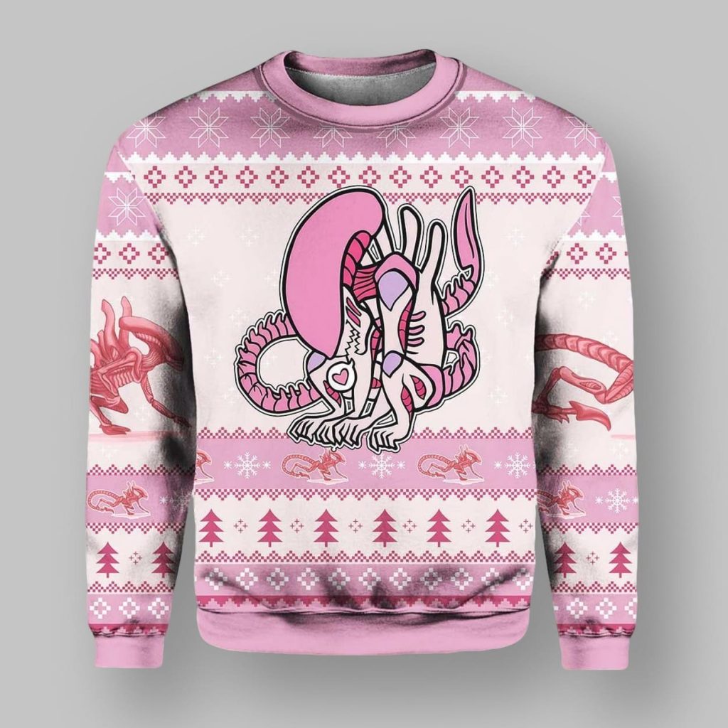 Pink Xenomorph Alien Ugly Sweater - Icestork
