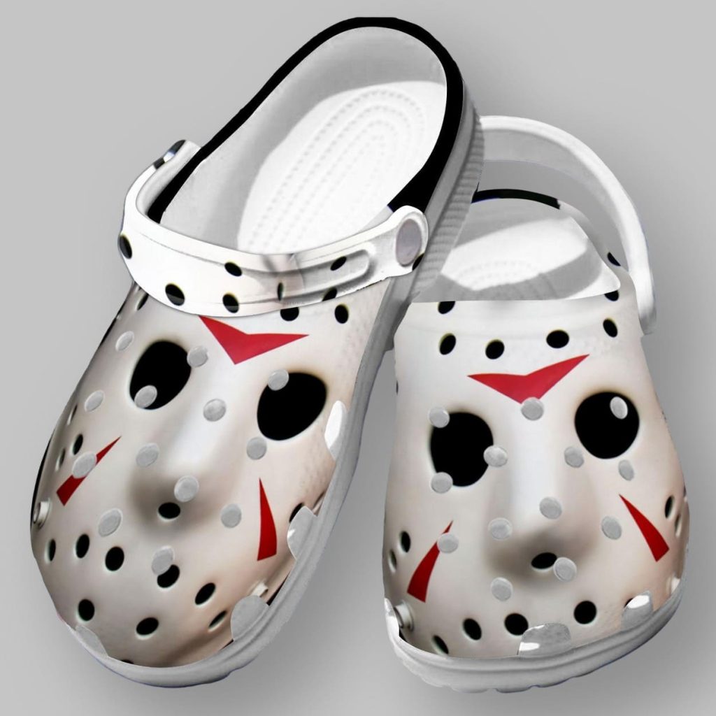 Scary Jason Voorhees White Face Halloween Crocs - Icestork