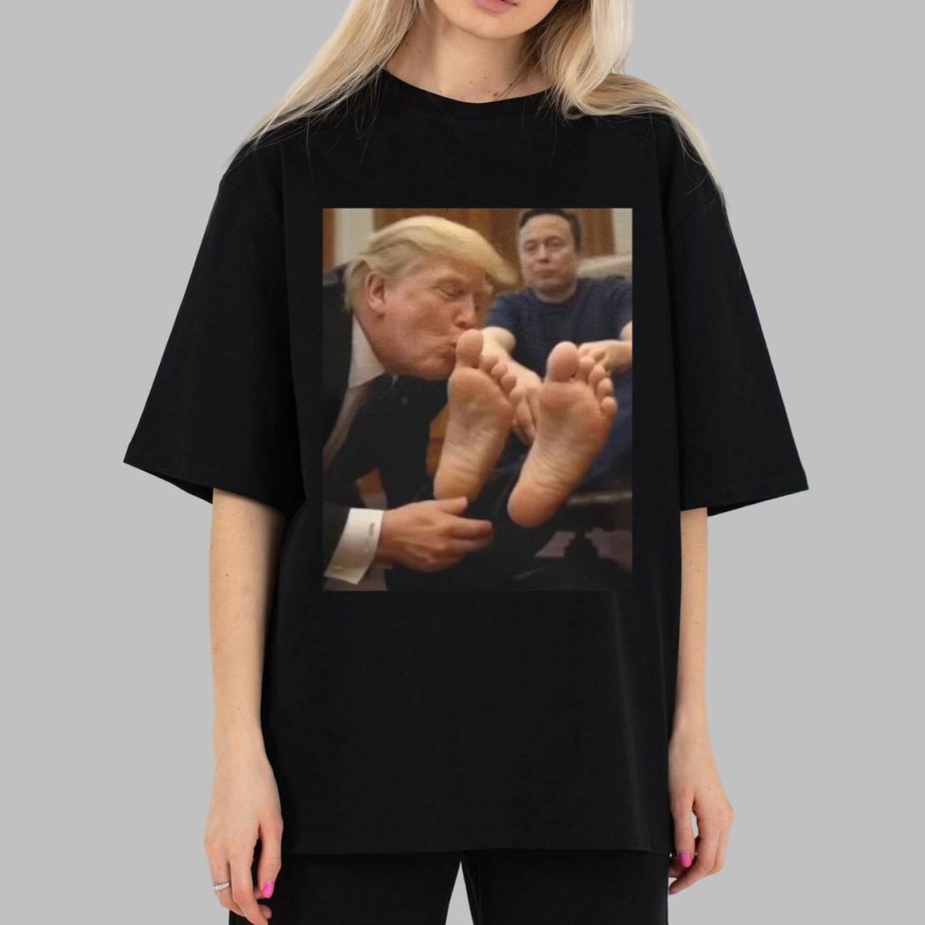 Trump Kissing Elon Musk's Feet AI Clip Shirt - Icestork