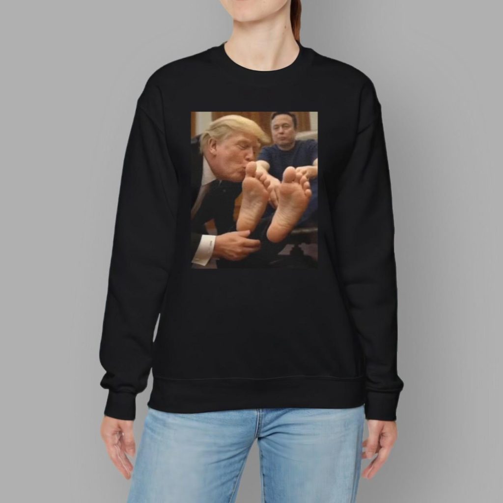 Trump Kissing Elon Musk's Feet AI Clip Shirt - Icestork